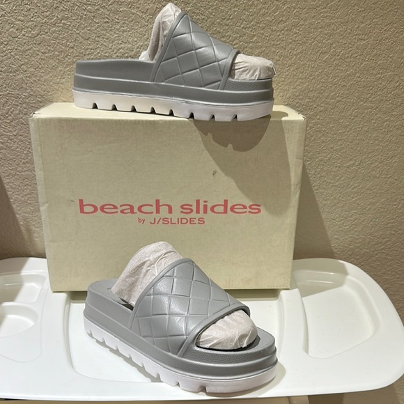 J/SLIDES | Shoes | Nwt Jslides Gray Sandals With Chunky Platform | Poshmark